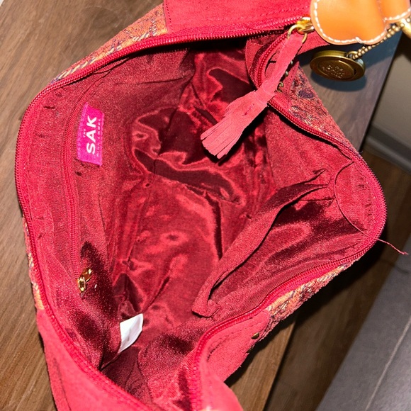 The Sak | Bags | Boho Sued Embroidered Burgundy Vintage Purse | Poshmark